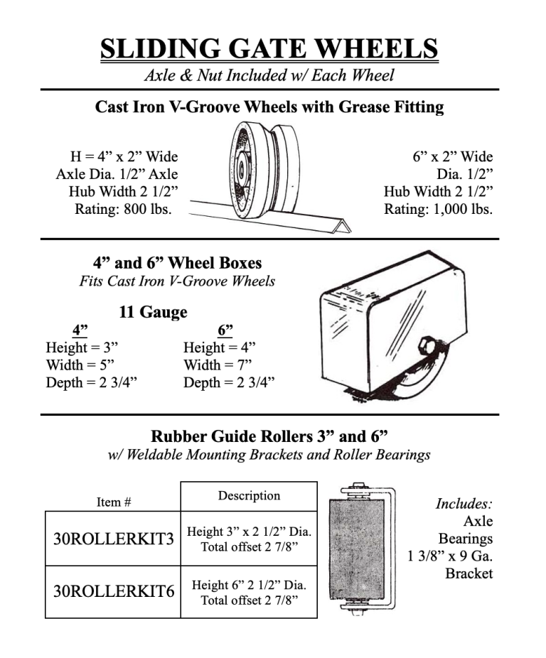 Sliding Gate Wheels | Santa Rita Steel